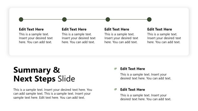 Summary & Next Steps Slide with Text Boxes - SlideModel