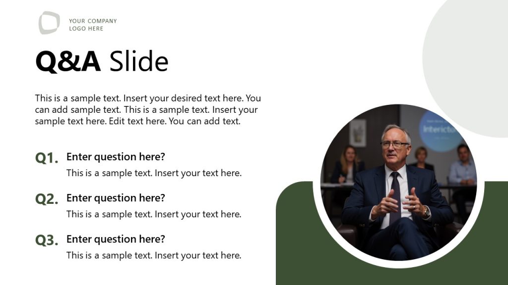 Q&A Slide with Image & Editable Text Boxes - SlideModel