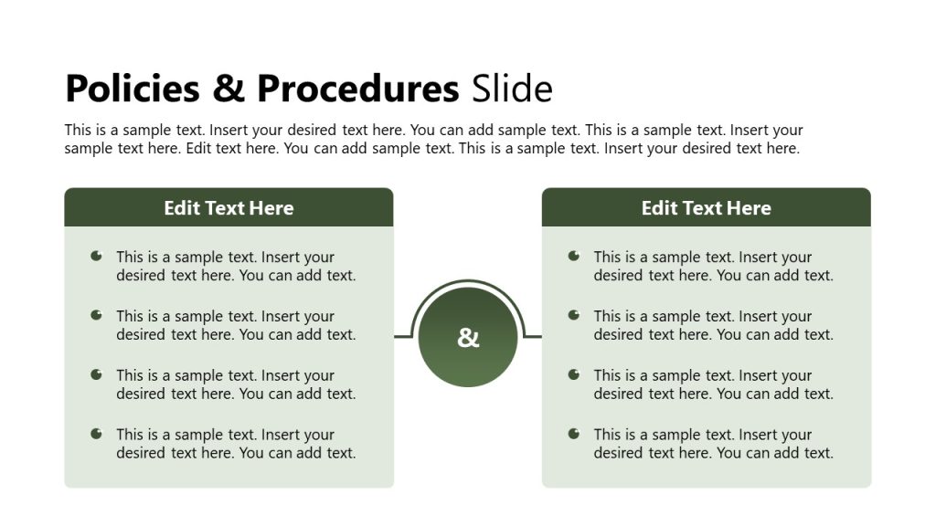 Comparison Slide for Policies & Procedures - SlideModel