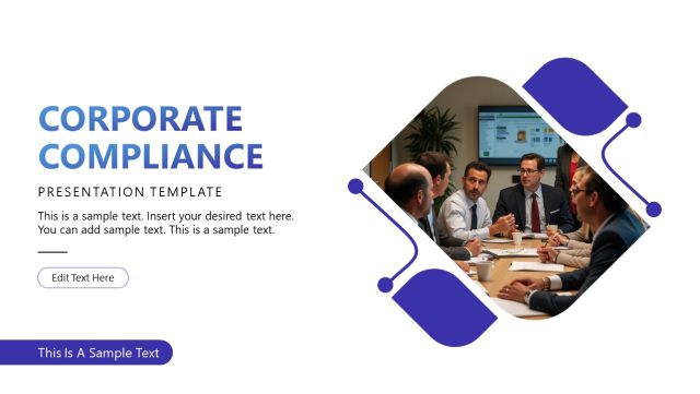 Corporate Compliance PPT Template - Cover Slide - SlideModel