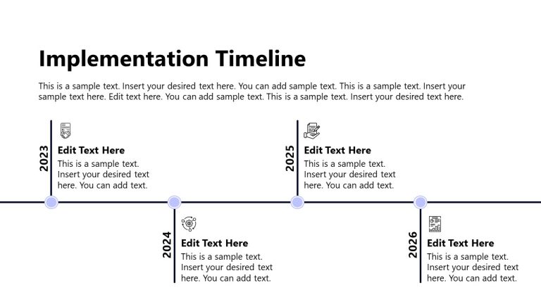 Implemention Timeline Horizontal Diagram Slide - Cybersecurity ...