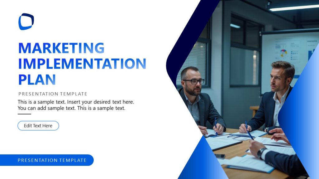 Marketing Implementation Plan Cover Slide with Logo - SlideModel