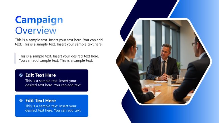 Campaign Overview Slide with Placeholder Text - SlideModel