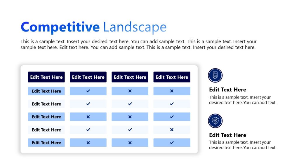 Editable Competitive Landscape Slide with Table - SlideModel