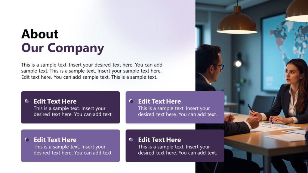 About Our Company Slide - Vendor Meet Template - SlideModel