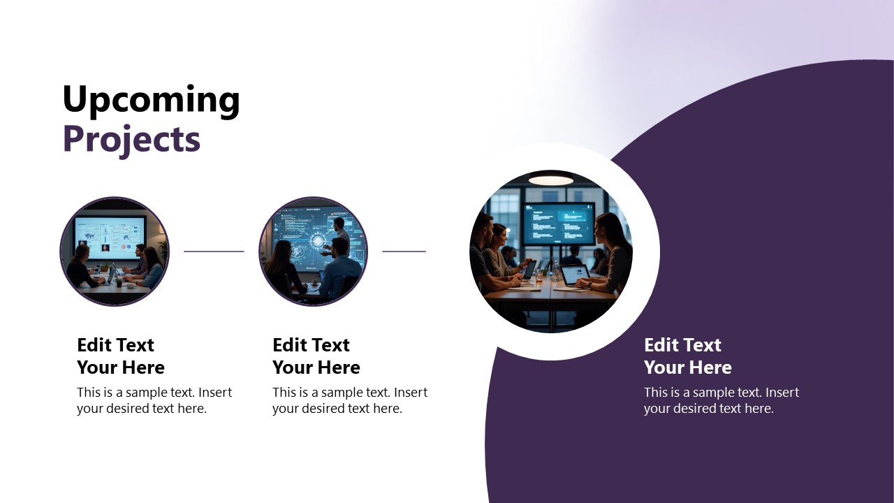 Upcoming Projects Slide - Vendor Meet PPT Template - SlideModel