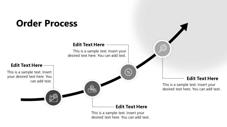 Order Process Arrow Diagram with Four Steps - SlideModel
