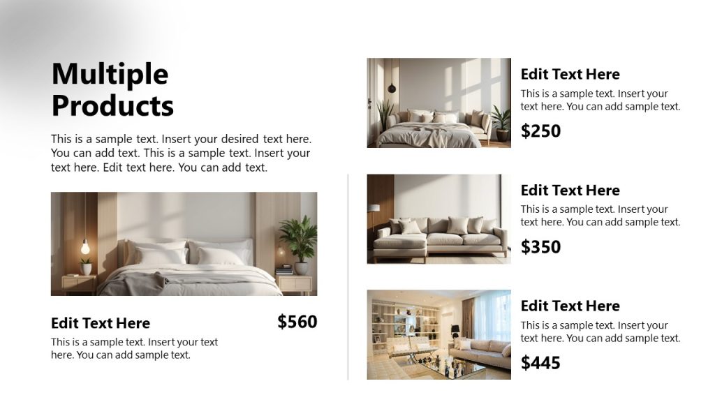 Multiple Products Slide with Pricing - SlideModel