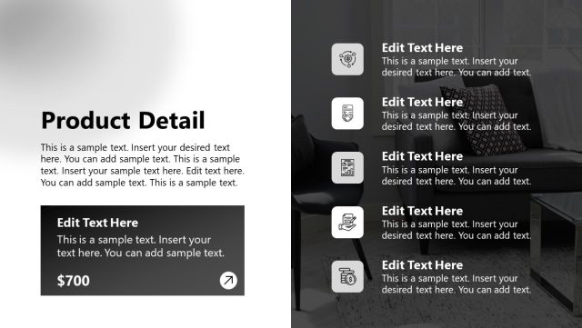 Product Details Presentation Slide with Icons - SlideModel