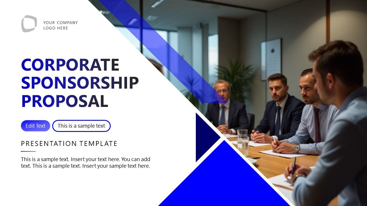 Cover Slide for Corporate Sponsorship PPT Template - SlideModel