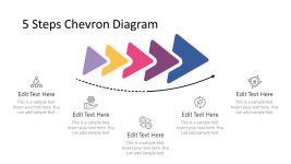 5 Steps Chevron Diagram with Multi-Colors - SlideModel