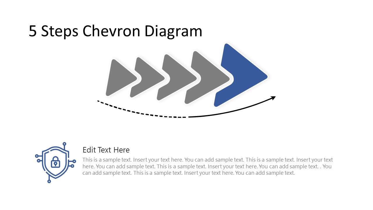 Animated Modern Chevron 5 Steps PowerPoint Diagram