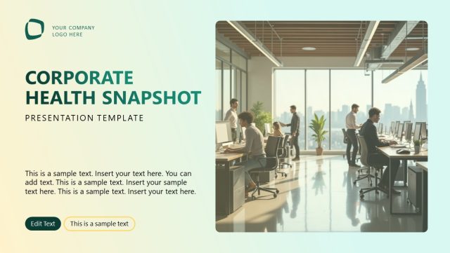 Cover Slide for Corporate Health Snapshot Template - SlideModel