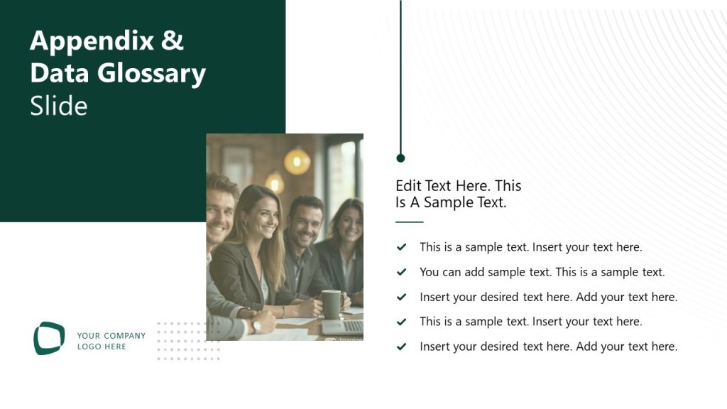 Data Glossary Slide - Corporate Health PPT Presentation - SlideModel