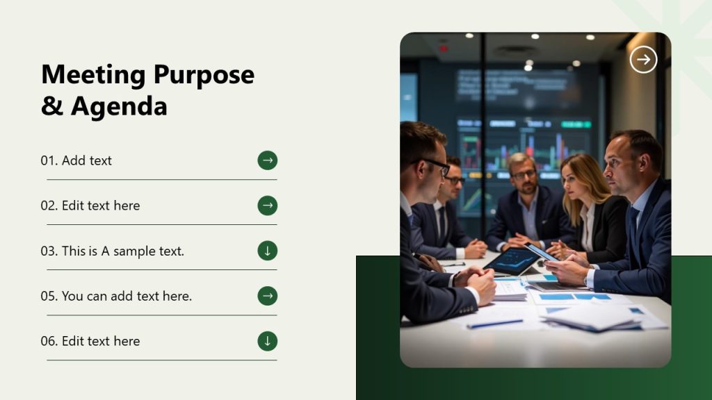 Meeting Purpose & Agenda Slide - Leadership Alignment Brief PPT ...