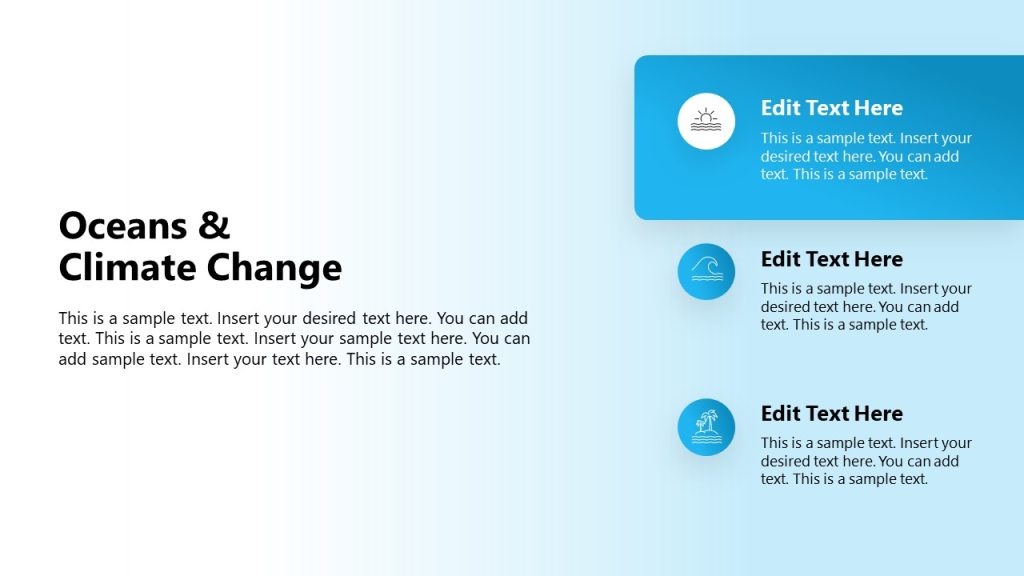 Oceans & Climate Change Discussion Template Slide - SlideModel