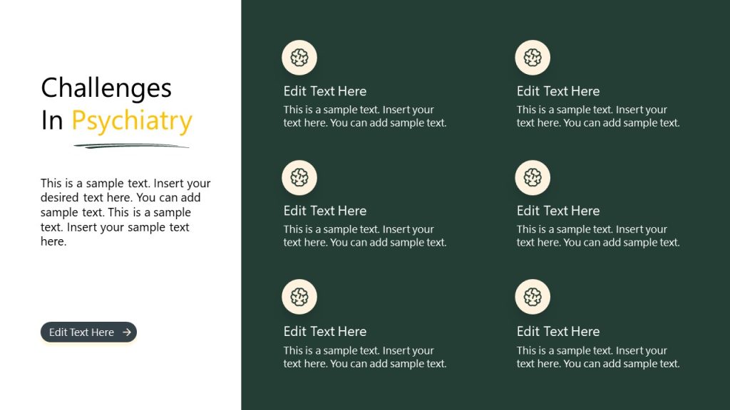 Challenges in Psychiatry Template for PowerPoint - SlideModel