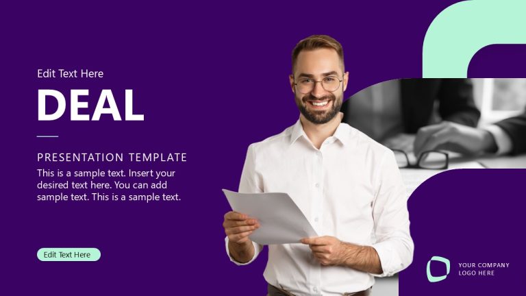 Editable Deal PPT Template - Cover Slide - SlideModel