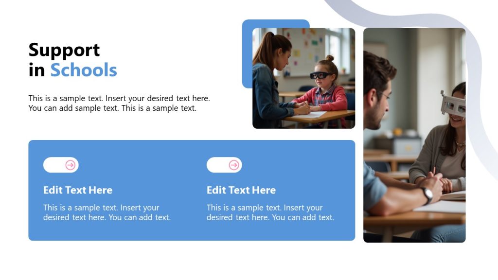 Support in Schools with Buttons - ADHD Template Layout - SlideModel