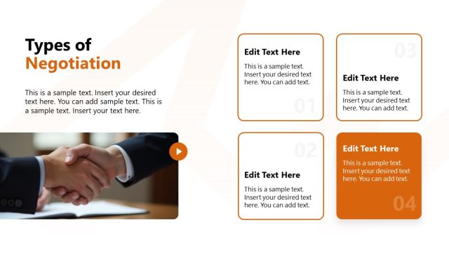 Types of Negotiation Slide with Blocks & Image - SlideModel