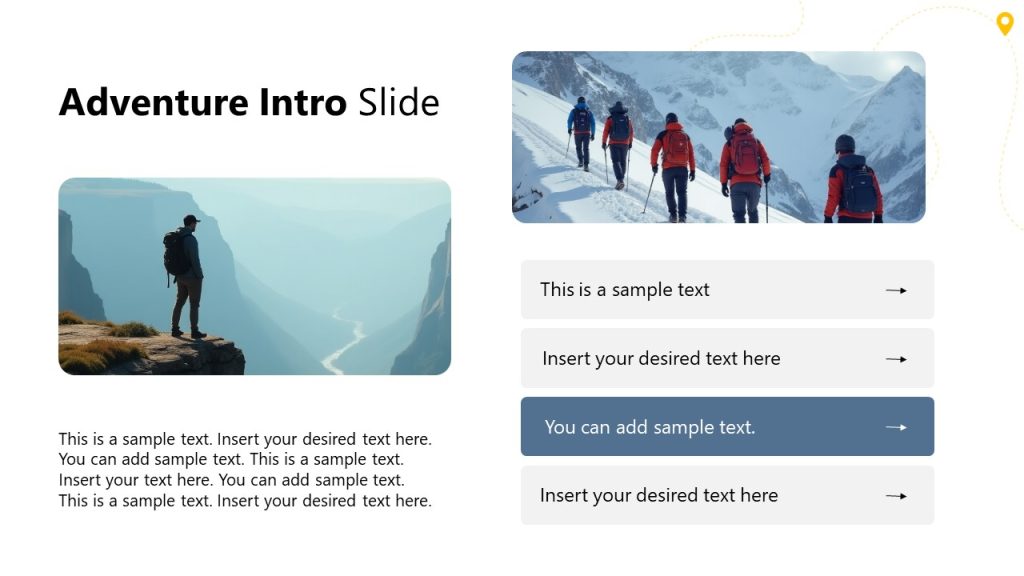 Adventure Introduction Slide with Hiking Images - SlideModel