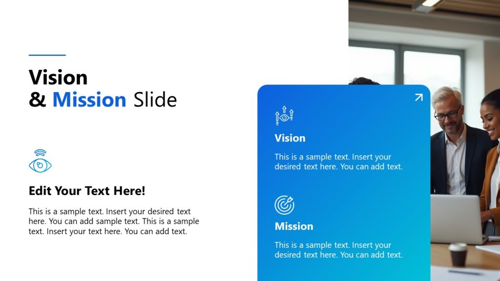 Vision & Mission Slide with Icons - Scaling Startup Process PPT ...