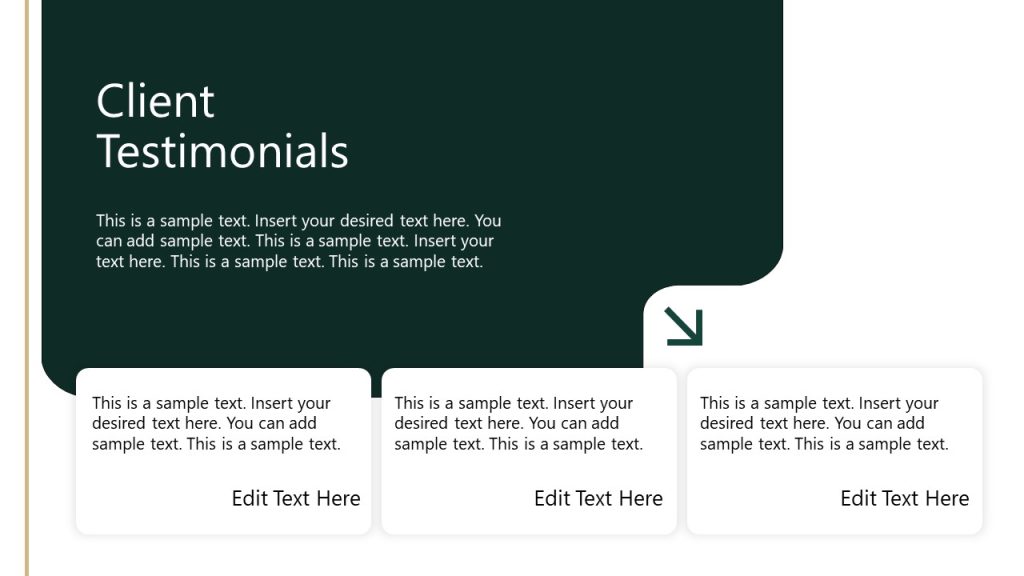 Client Testimonials Slide with Three Text Sections - SlideModel