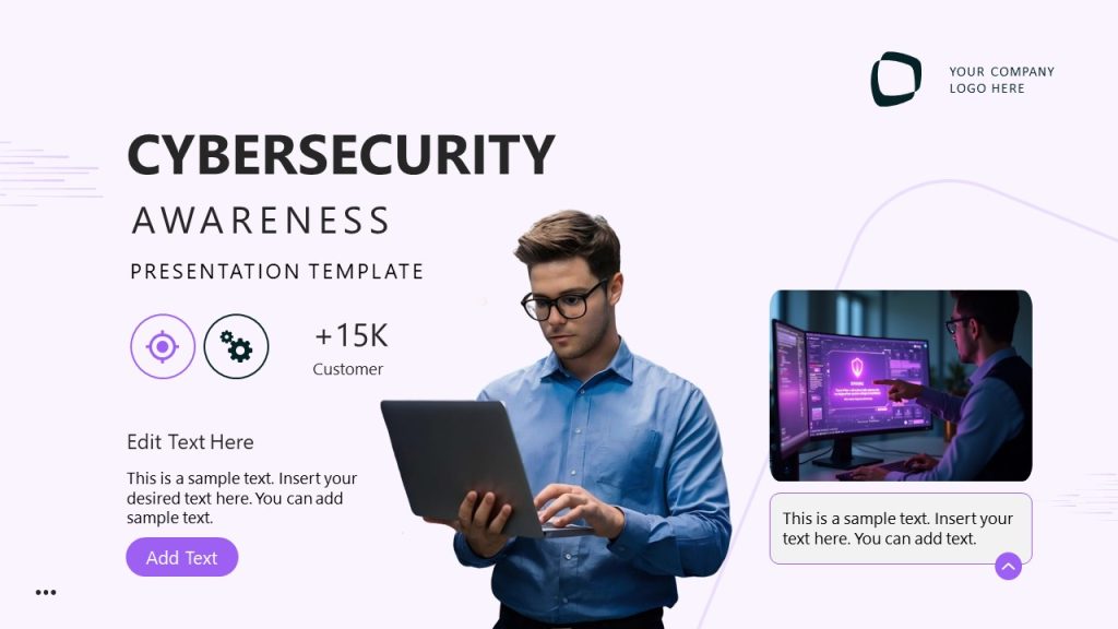 Professional Cybersecurity Awareness Template - Cover Slide - SlideModel