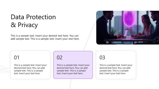 Data Protection & Privacy Slide with Three Shapes - SlideModel