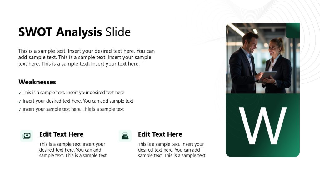 Weaknesses Presentation Slide for SWOT Analysis Template - SlideModel