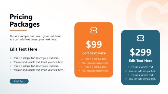 Pricing Packages Slide with Two Tiers - Digital Agency Portfolio Layout ...