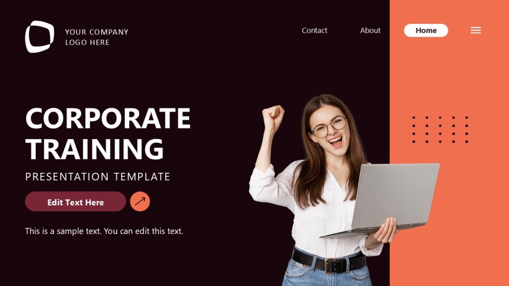 Corporate Training PPT Template Cover Slide - SlideModel