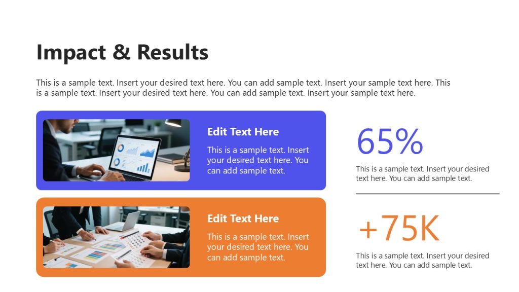 Impact & Results PPT Slide - Consulting Case Study Template Layout ...