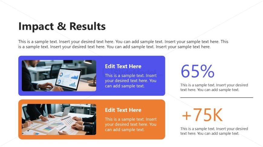 Impact & Results PPT Slide - Consulting Case Study Template Layout ...