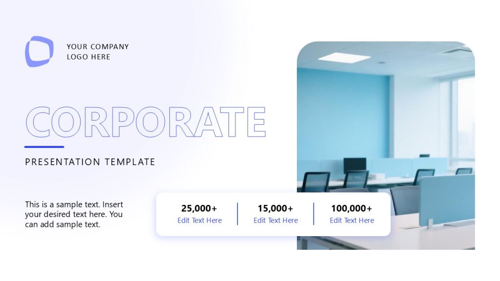 Cover Slide for Light Blue Corporate PPT Template - SlideModel