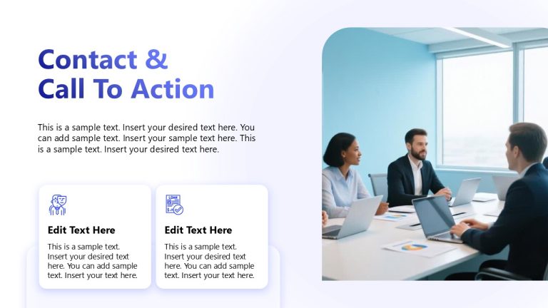 CTA Presentation Slide - Light Blue Corporate Template - SlideModel