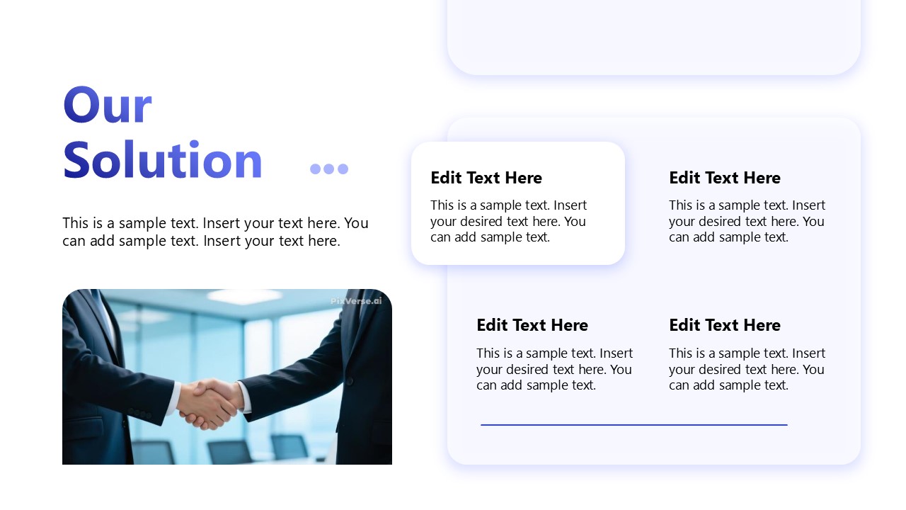 Our Solution Discussion Slide - Light Blue Corporate Template - SlideModel