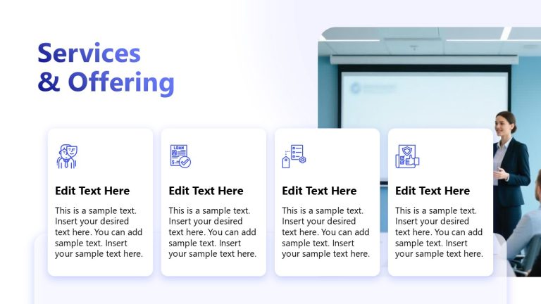 Services & Offering Slide - Light Blue Corporate PPT Template - SlideModel