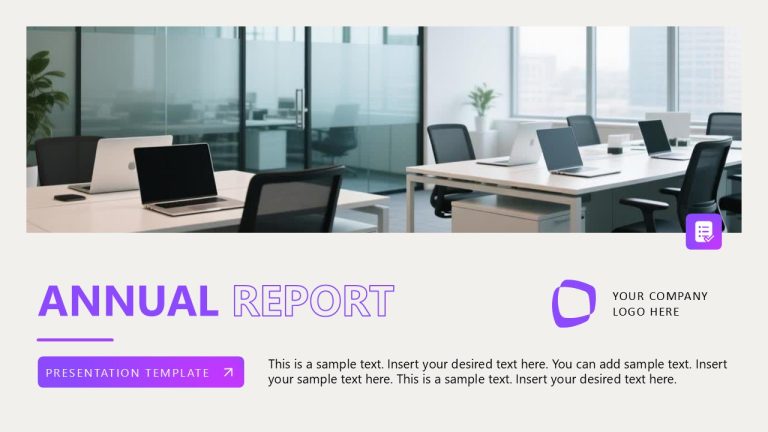 Cover Slide for Professional Annual Report PPT Template - SlideModel