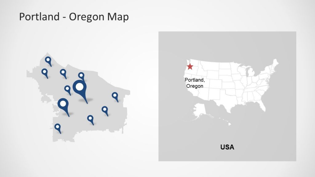 Location Marker Portland Oregon Map PPT - SlideModel