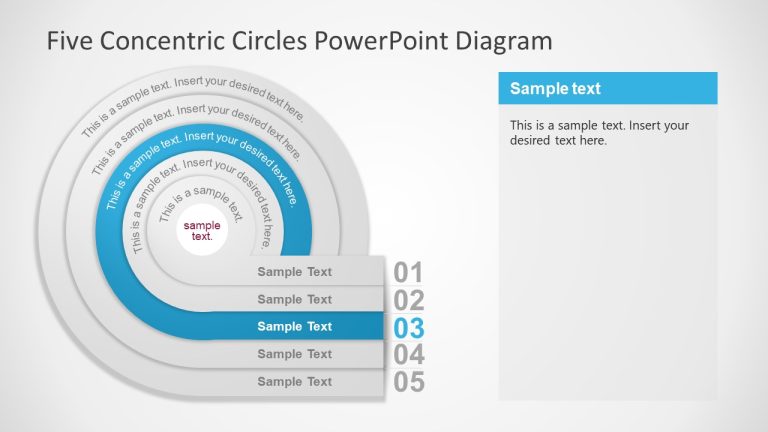 Customizabe Five Concentric Circles PPT Template - SlideModel