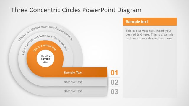 Inner Layer Highlight - Three Concentric Circles PPT Diagram Template ...
