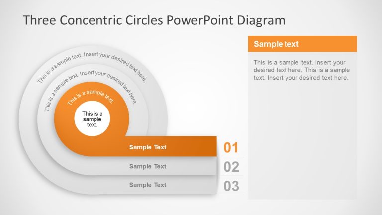 Inner Layer Highlight - Three Concentric Circles PPT Diagram Template ...