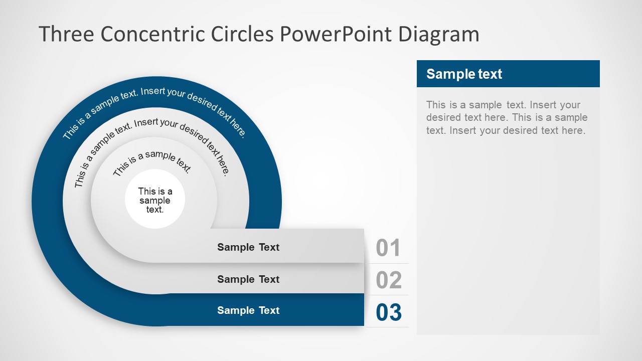 Three Concentric Circles PowerPoint Diagram Template