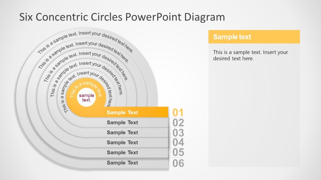Slide 1 Spotlight Slide - Six Concentric Circles PowerPoint Template ...