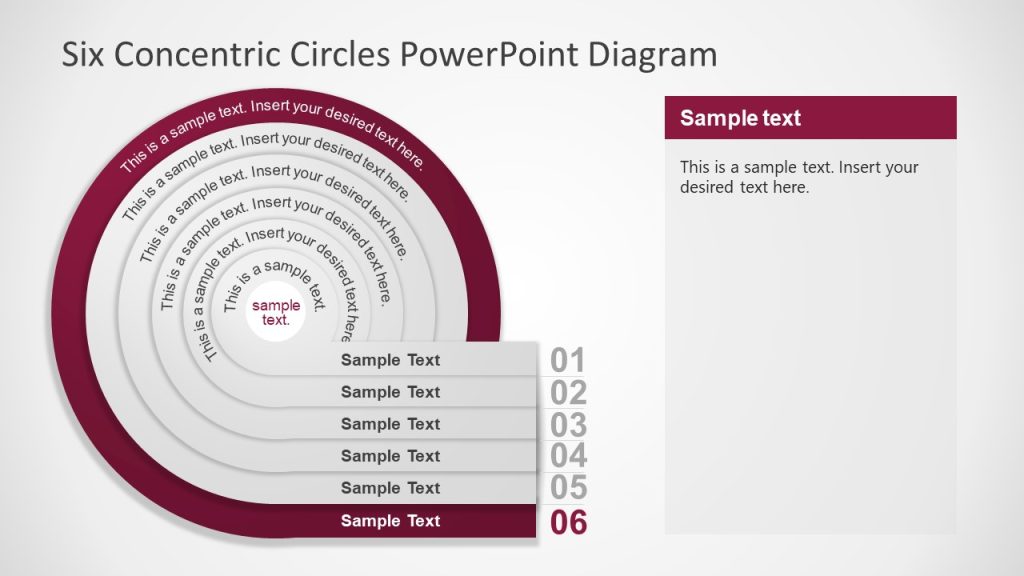 Six Concentric Circles Template Slide - SlideModel