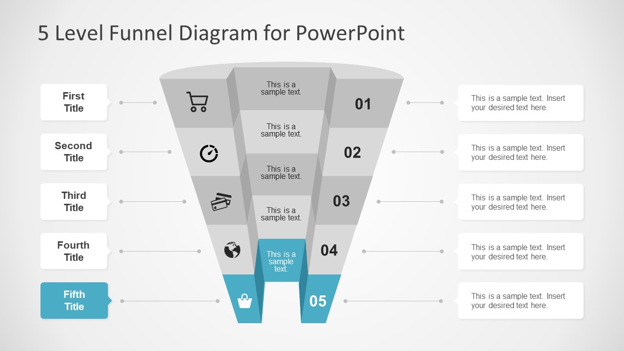 5 Level Funnel Diagram Concept for PowerPoint - SlideModel