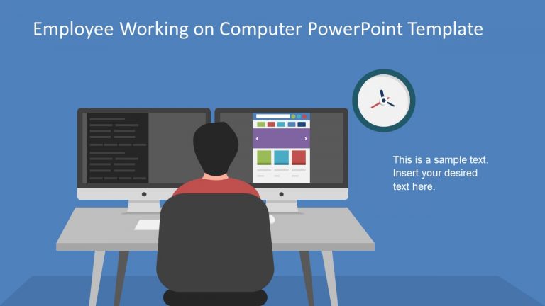 Employee Working on Computer Presentation - SlideModel