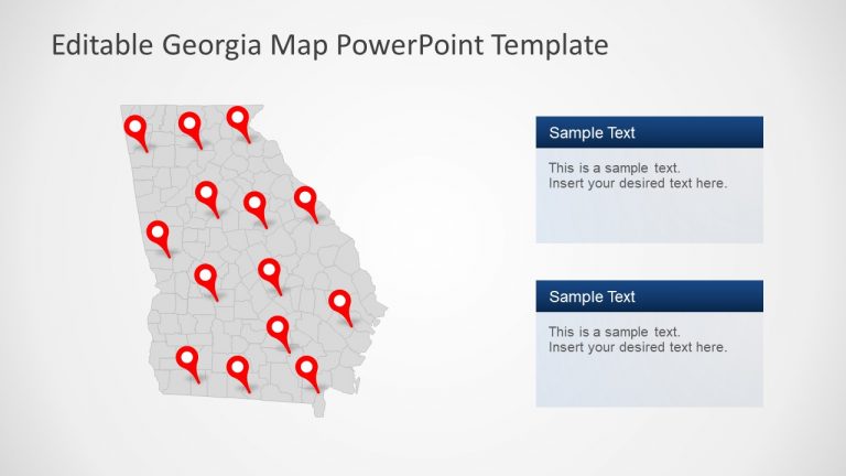 Slide of Gray Outline Map Georgia - SlideModel