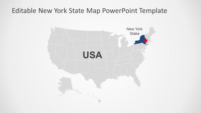 NY State PowerPoint Map on US Map - SlideModel